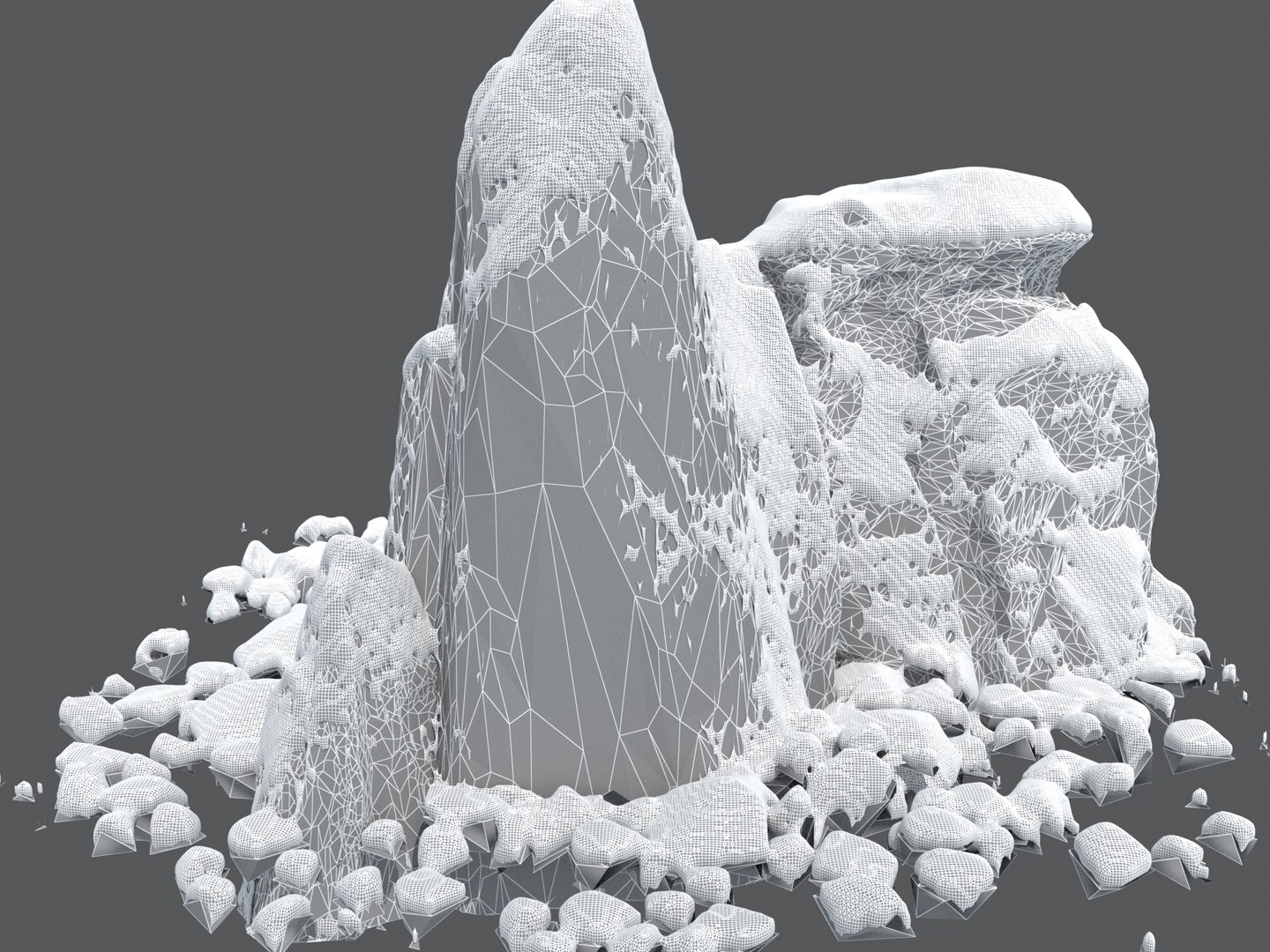 3D Snow Rocks - TurboSquid 2028481