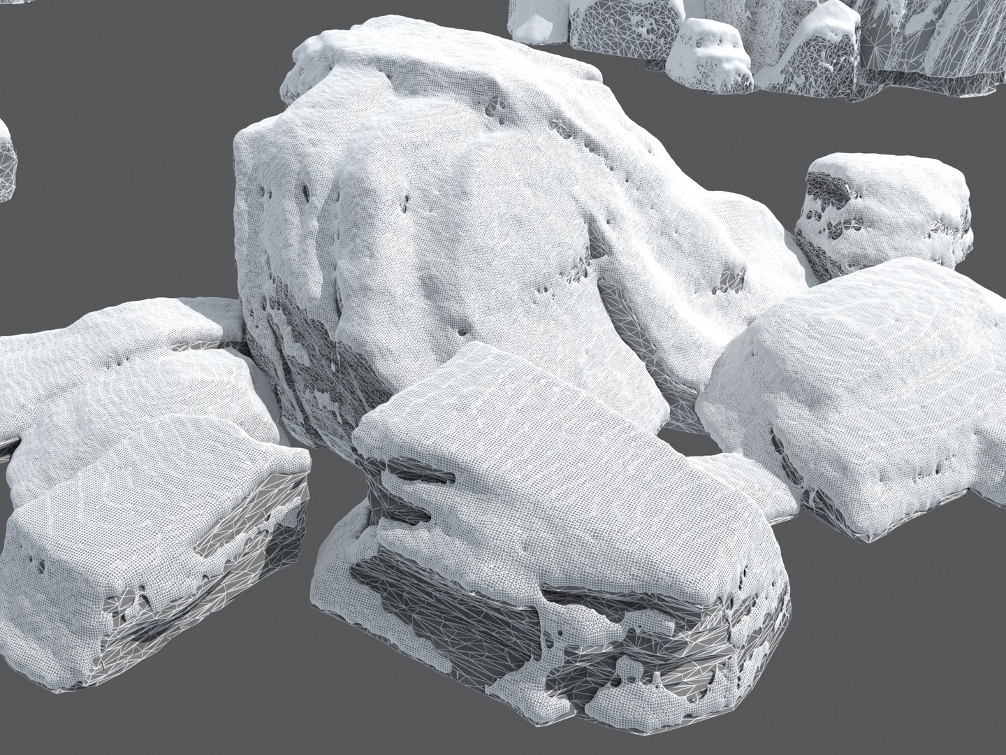 3D Snow Rocks - TurboSquid 2028481