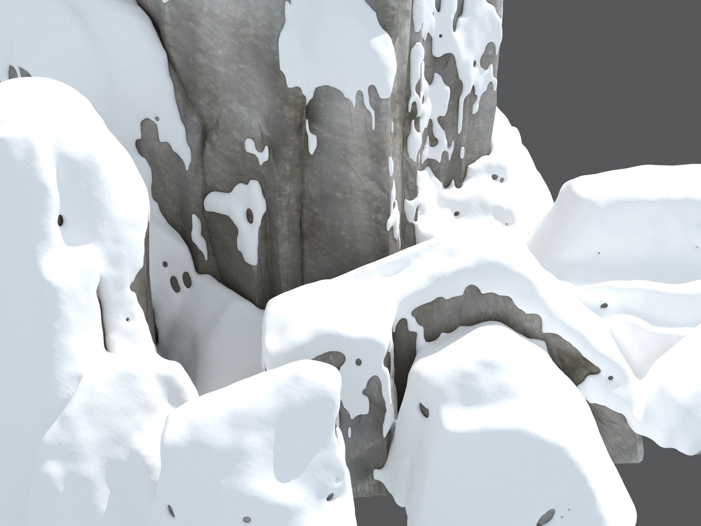 3D Snow Rocks - TurboSquid 2028481