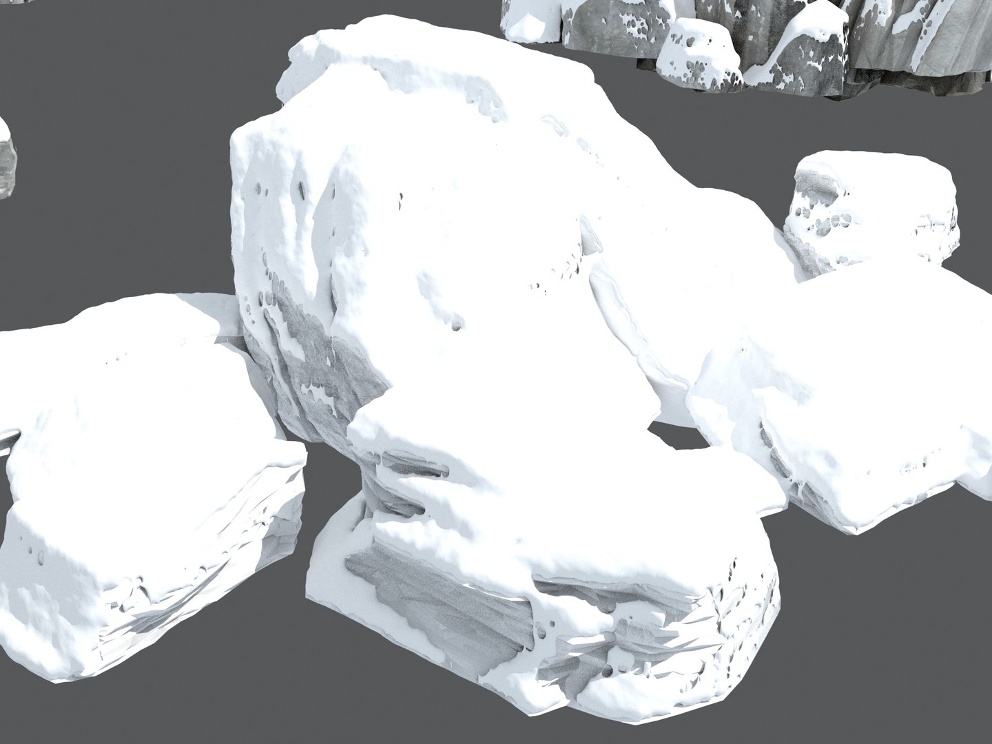 3D Snow Rocks - TurboSquid 2028481