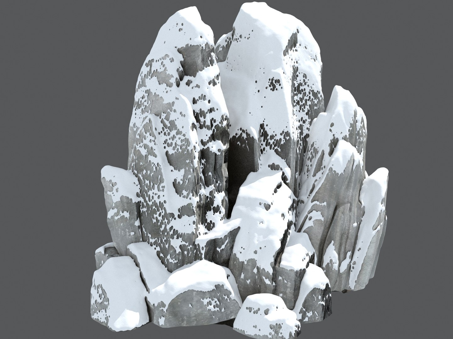 3D Snow Rocks - TurboSquid 2028481