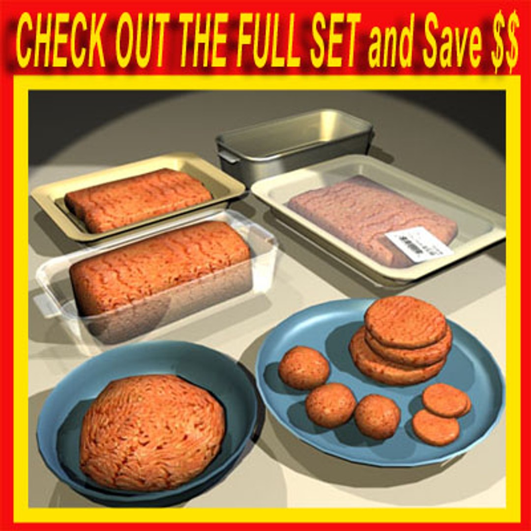 Meat Loaf Raw 01 3d Model