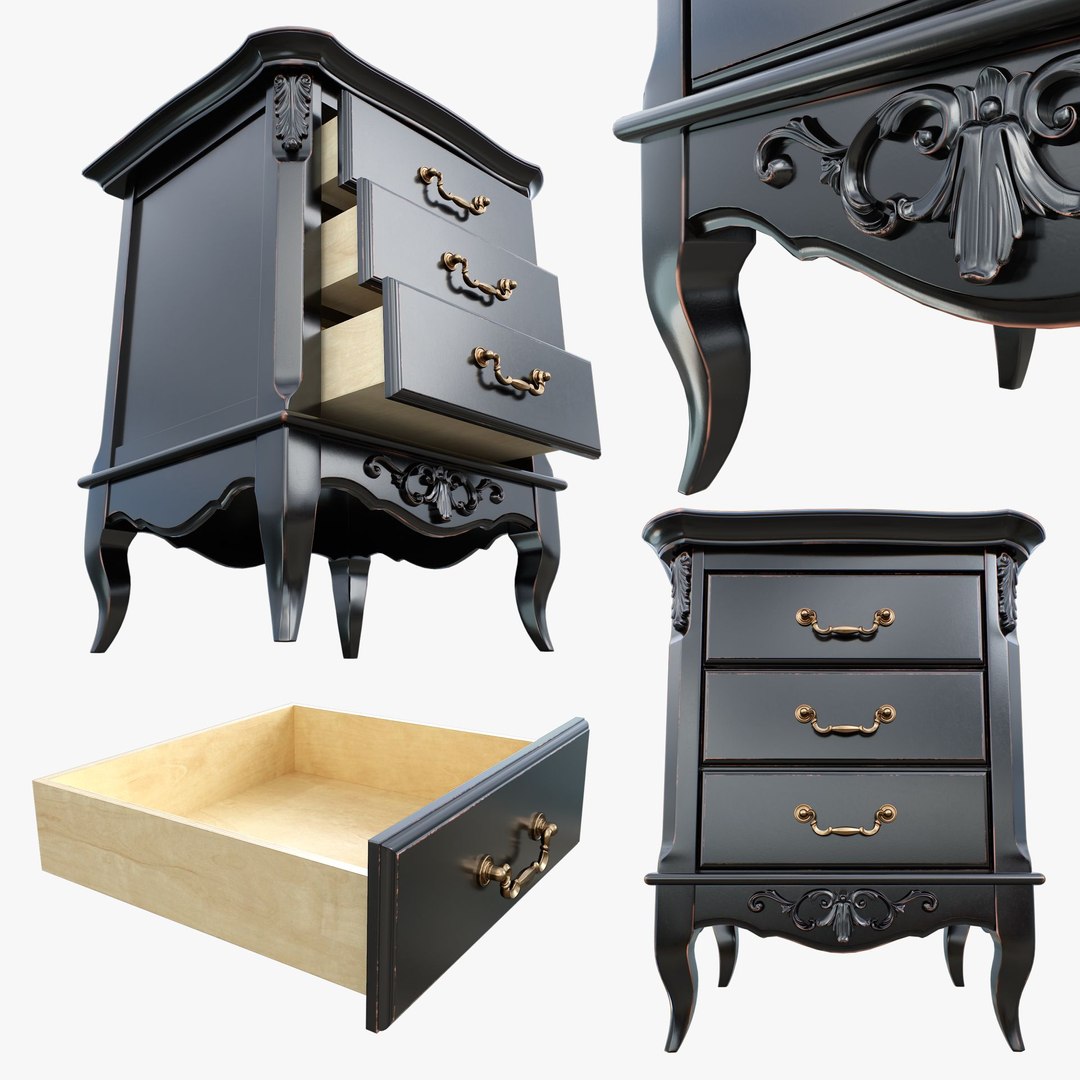 Bedside table 3 drawers BelveromAletan 3D model - TurboSquid 2160750