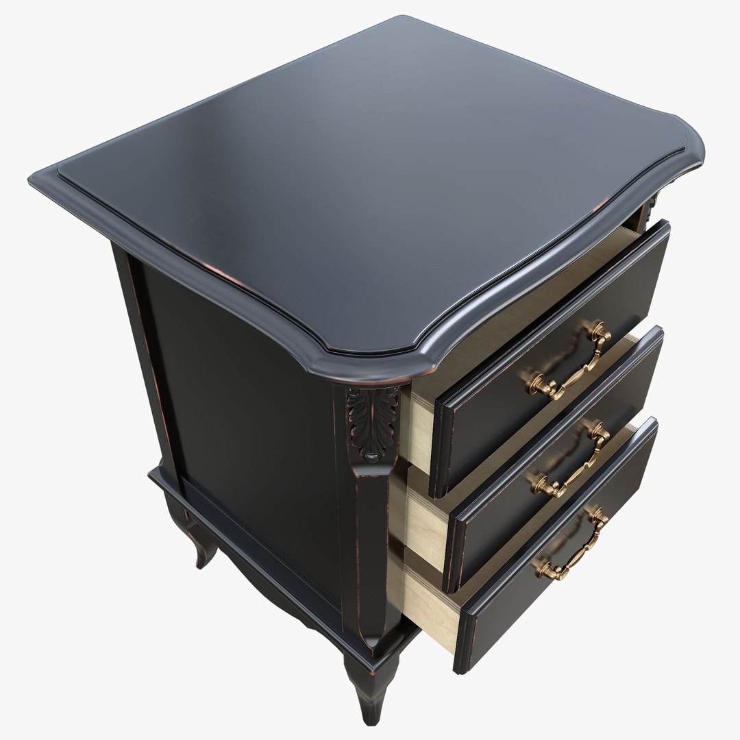 Bedside table 3 drawers BelveromAletan 3D model - TurboSquid 2160750