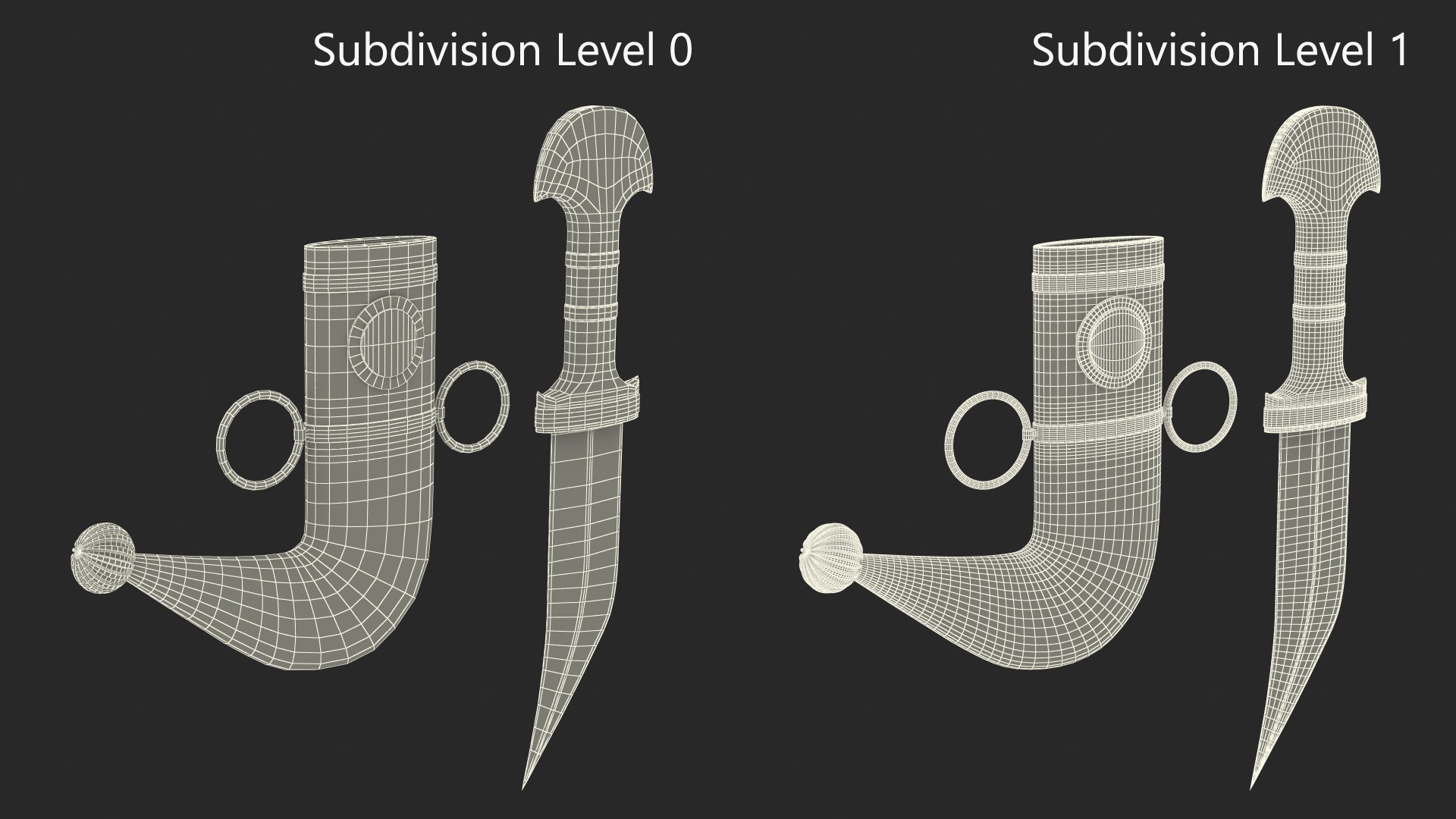 3D Model Antique Shibriya Dagger With Ornate Sheath - TurboSquid 2424564