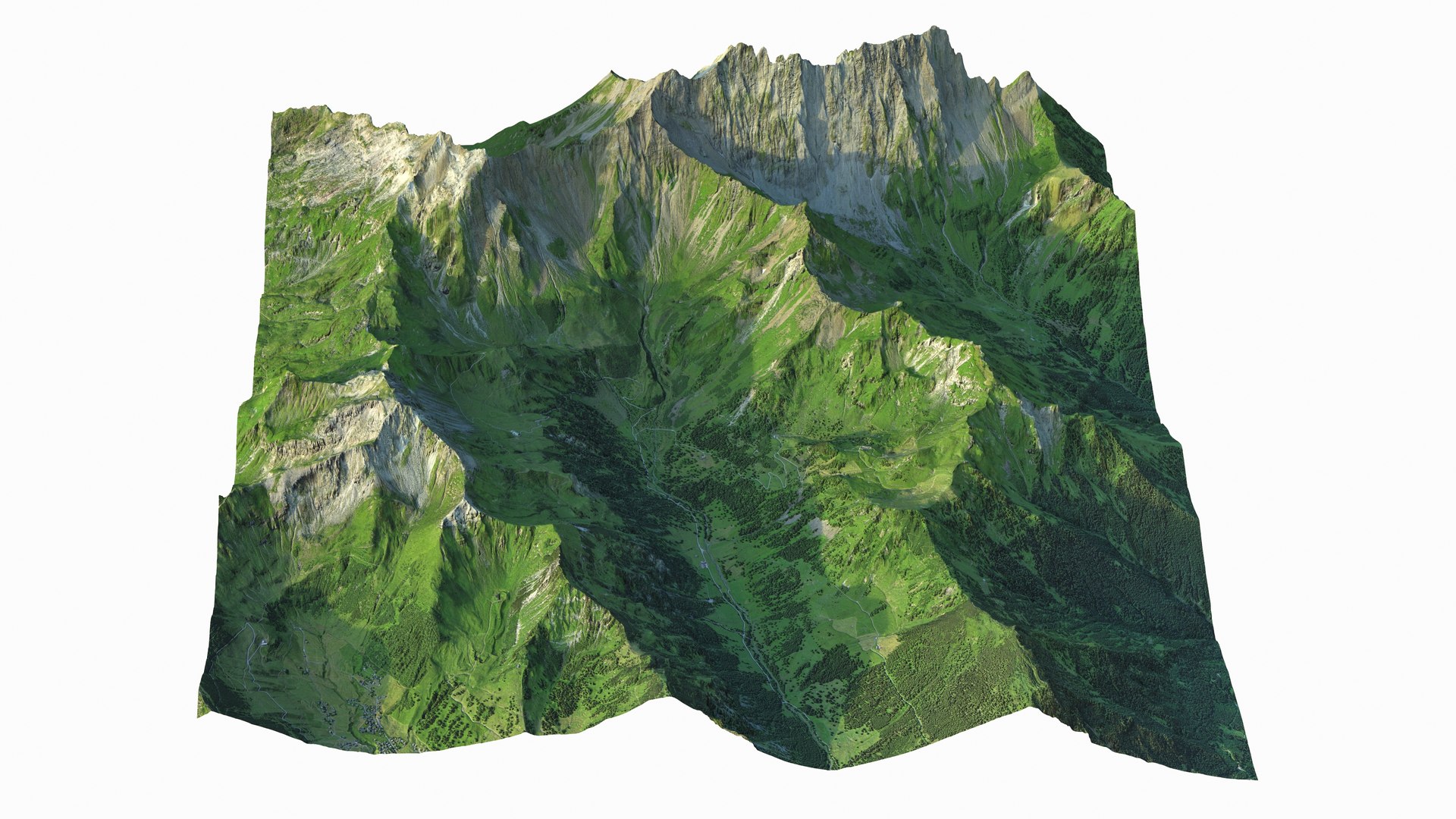 Terrain Lichtenstein-Swiss Valley Model - TurboSquid 2232413