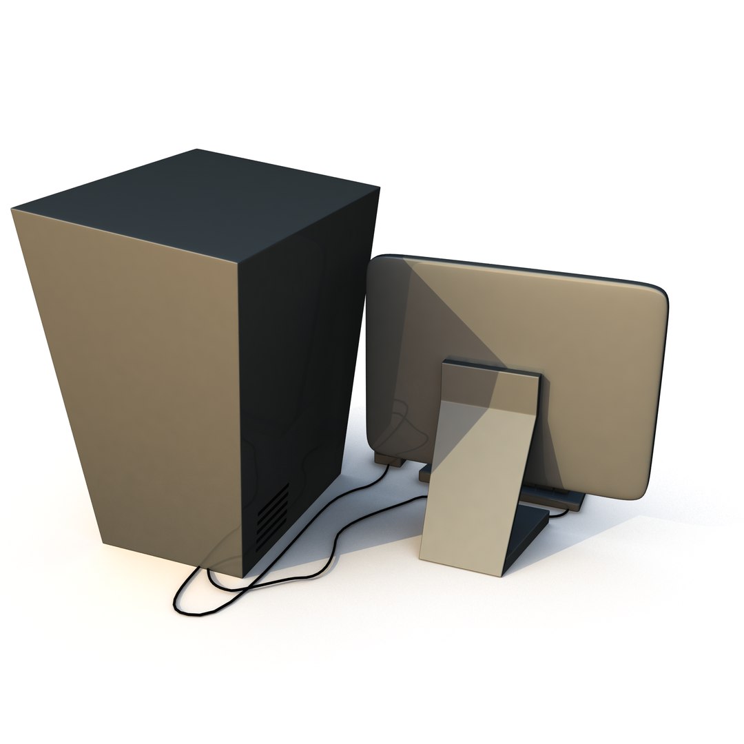 3d model stylized cartoon desktop pc