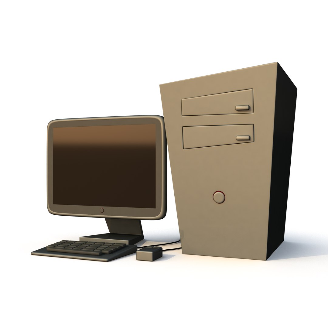 3d model stylized cartoon desktop pc