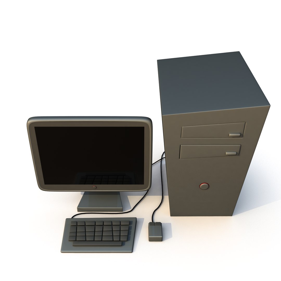 3d model stylized cartoon desktop pc