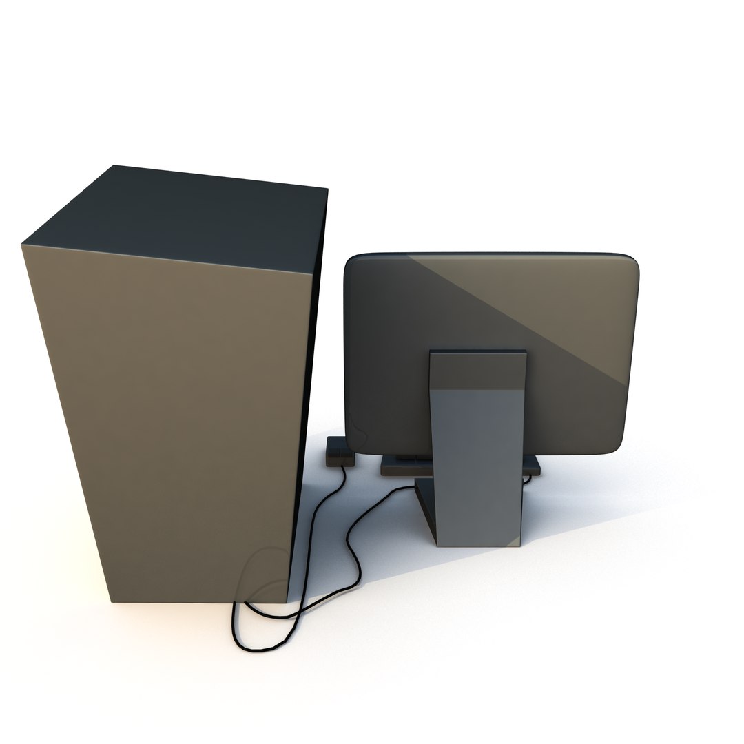 3d model stylized cartoon desktop pc
