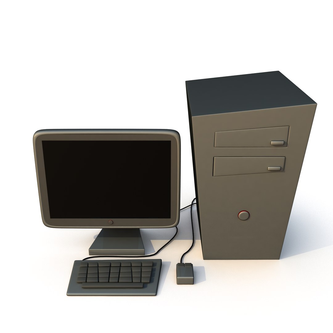 3d model stylized cartoon desktop pc