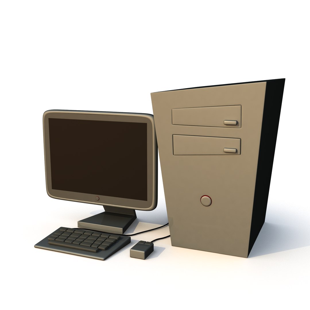 3d model stylized cartoon desktop pc