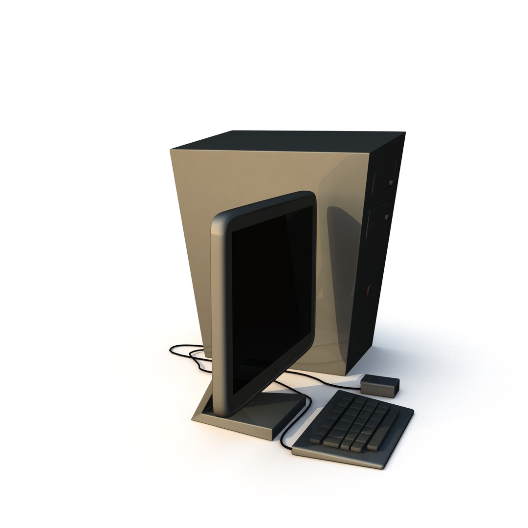 3d model stylized cartoon desktop pc