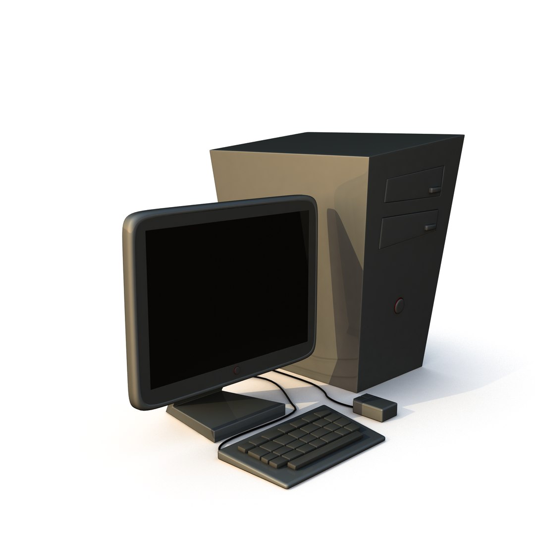 3d model stylized cartoon desktop pc