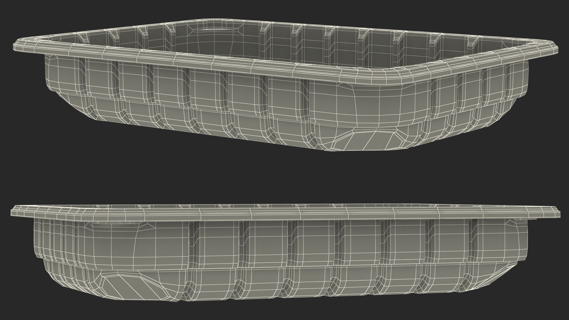 3D Black Plastic Food Container without Lid 18x13cm - TurboSquid 1957828