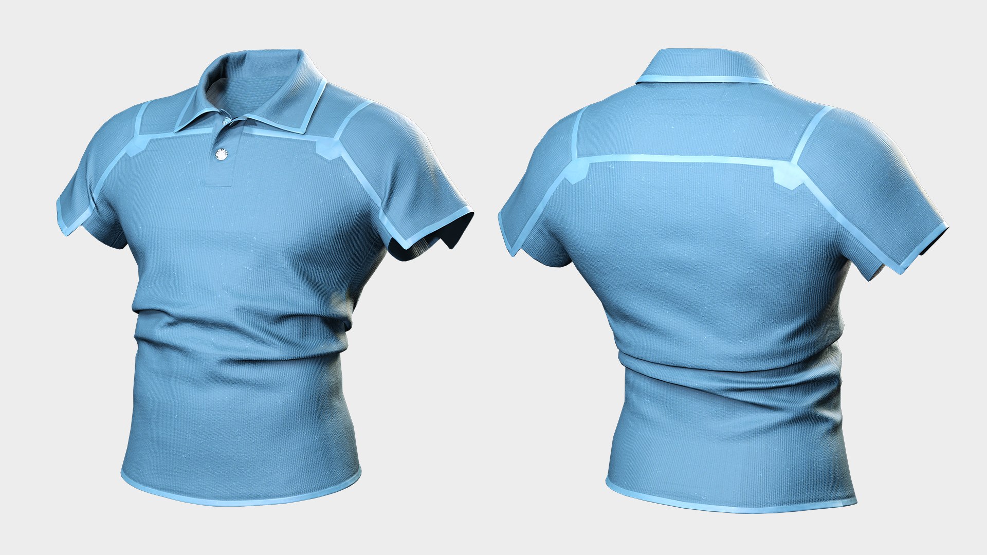 Light Blue Polo Shirt - Game Ready 3D Clothing 3D Model - TurboSquid ...