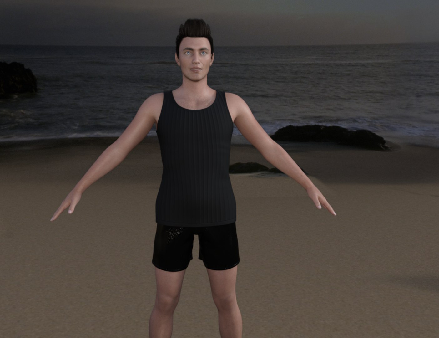 3D man beach male model - TurboSquid 1259206