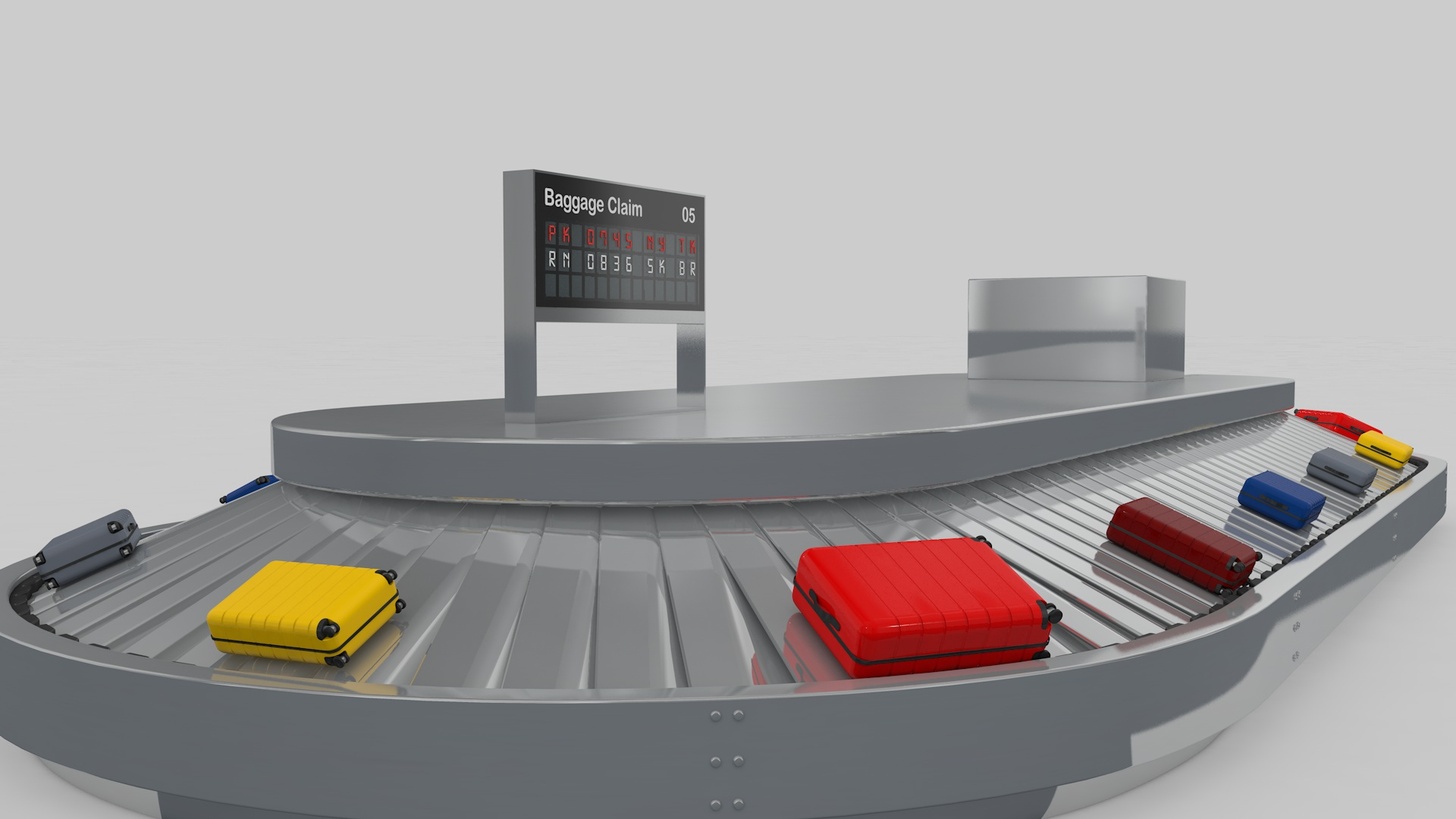 3D conveyor airport baggage adjustable model - TurboSquid 1712473