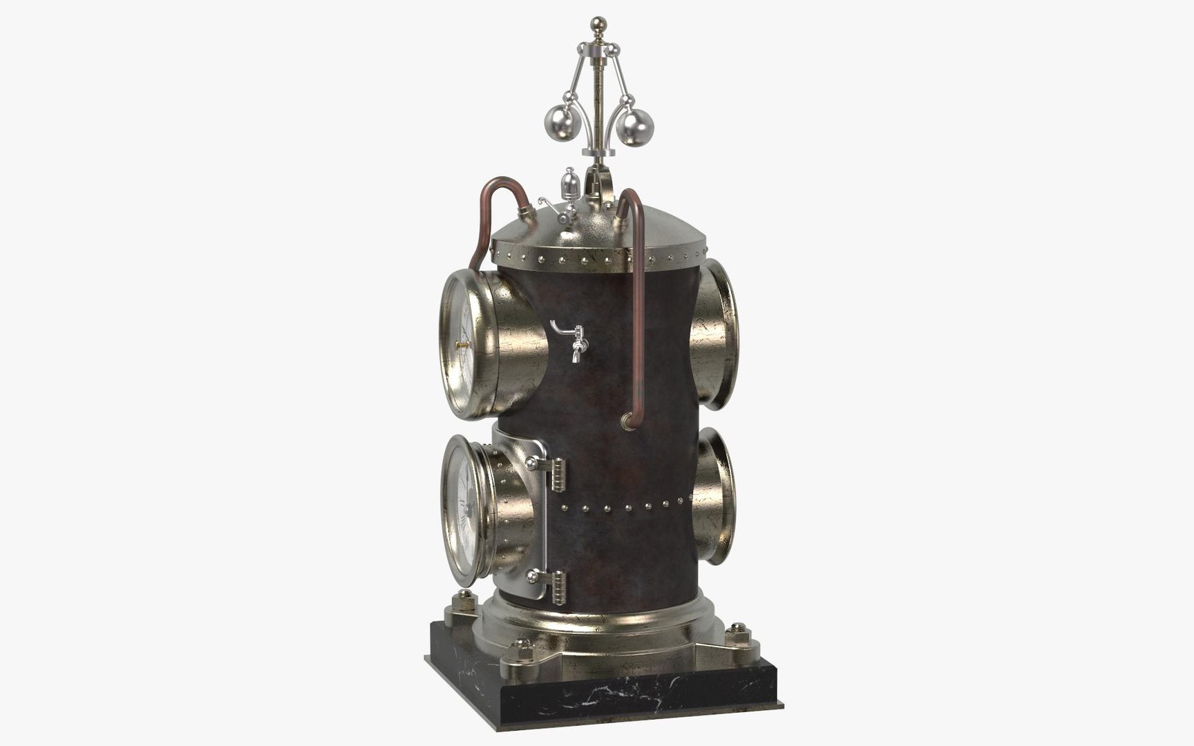 3D Model French Vertical Boiler Clock - TurboSquid 1211478