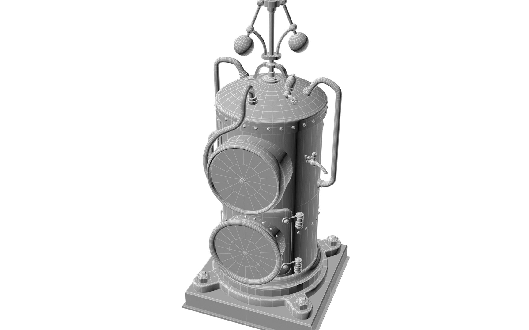 3D model french vertical boiler clock - TurboSquid 1211478