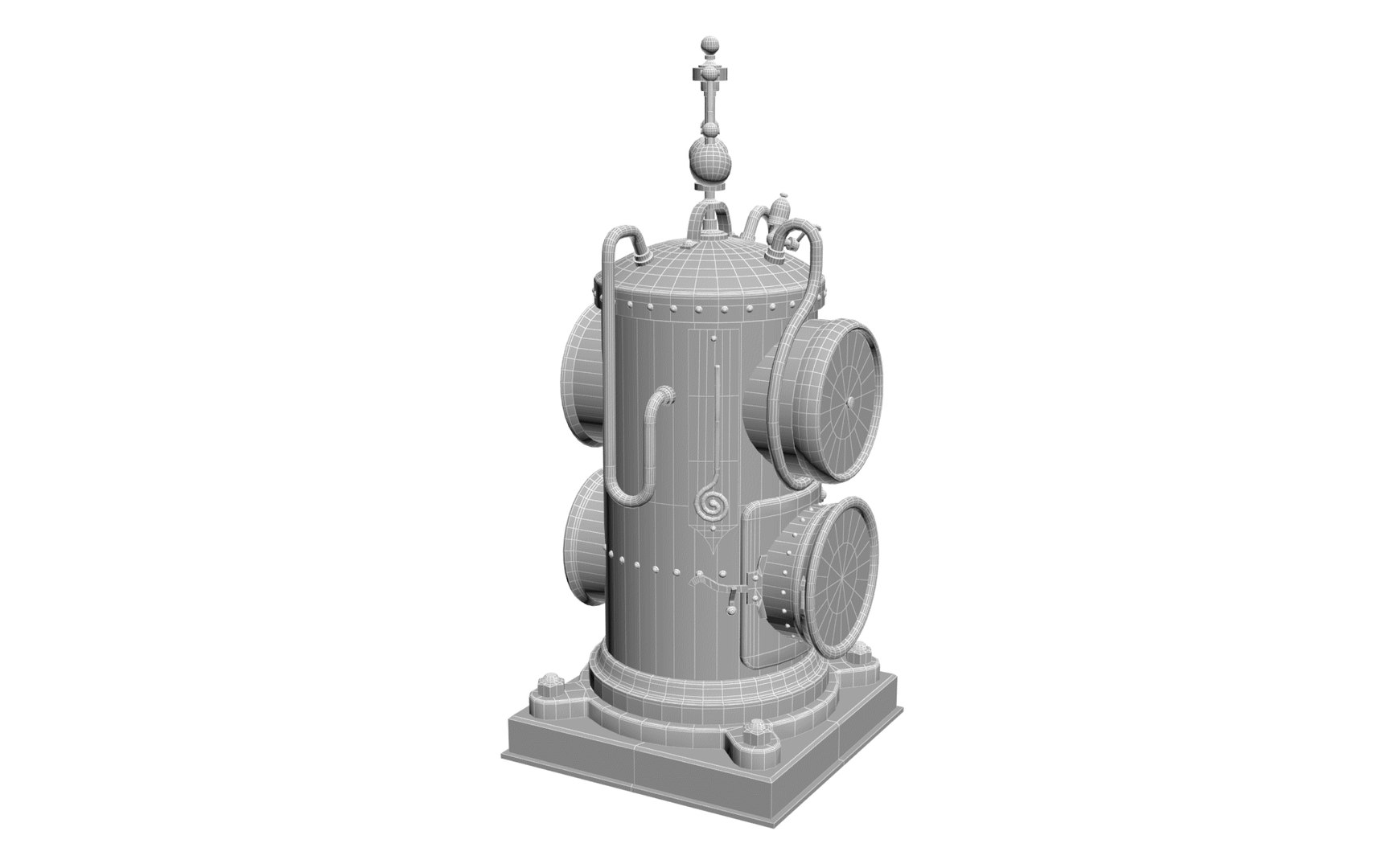 3D Model French Vertical Boiler Clock - TurboSquid 1211478