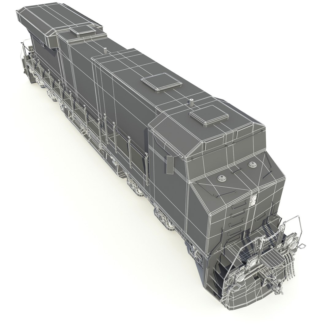 3d Railway Ge Locomotive Train Model