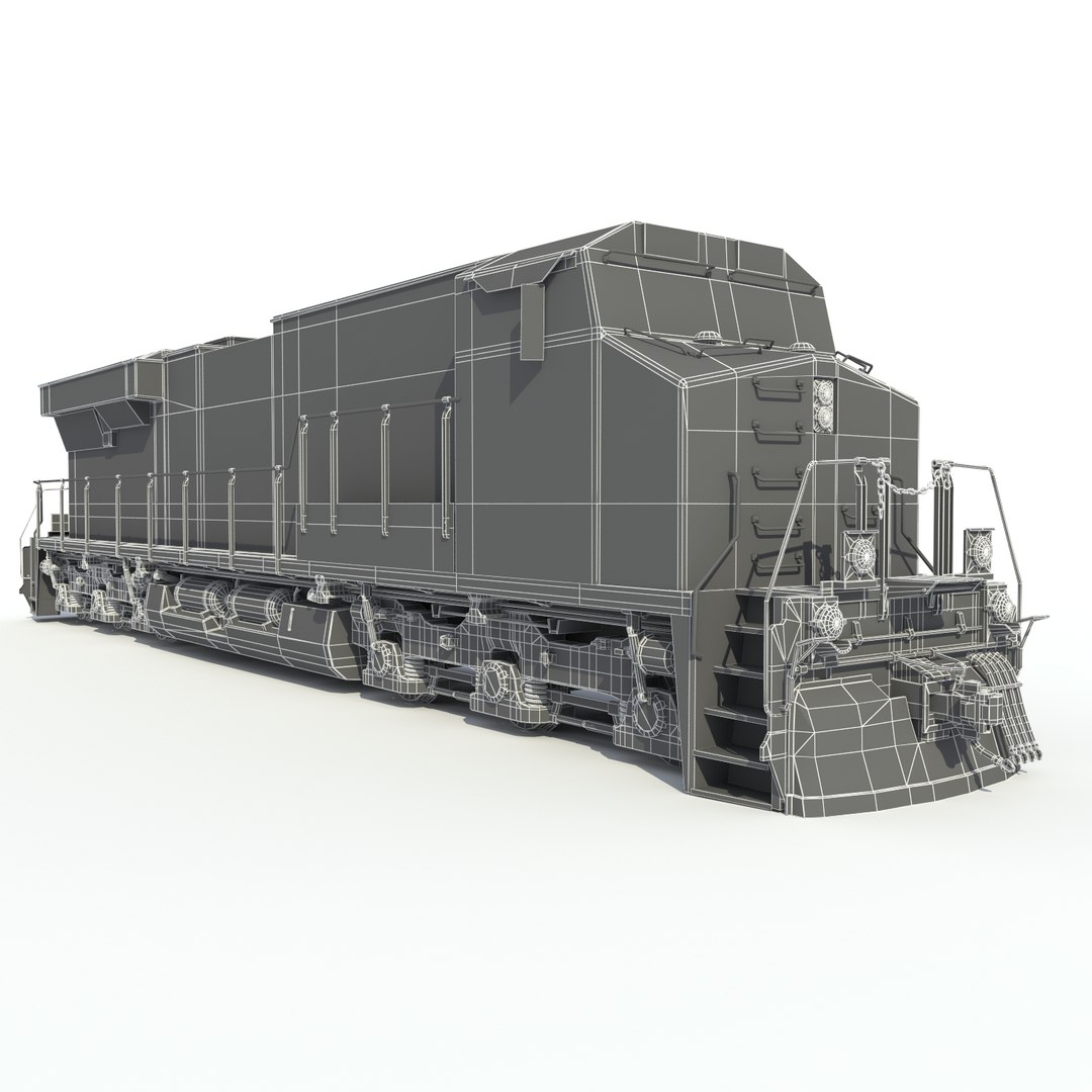 3d Railway Ge Locomotive Train Model