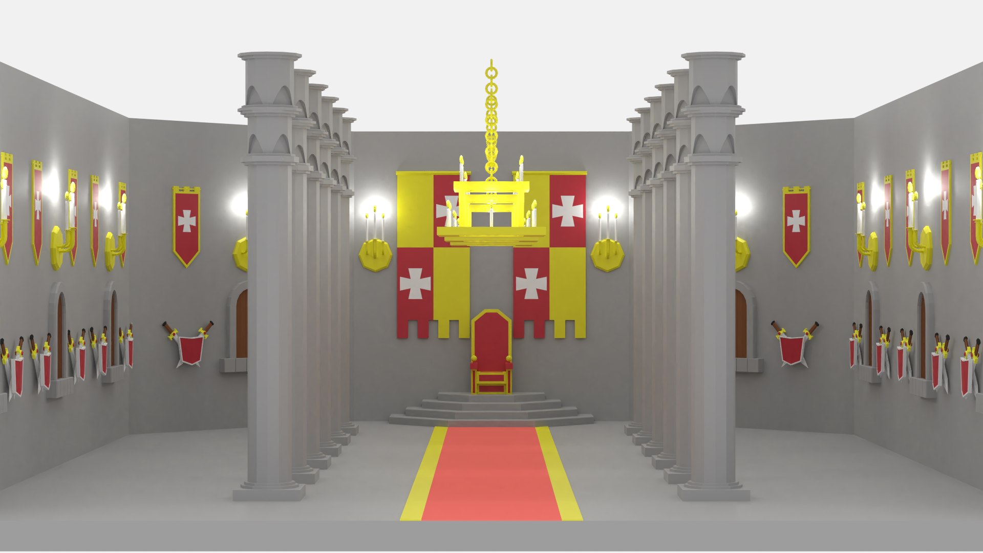 Cartoon Castle Throne Room 3D Model - TurboSquid 1642745