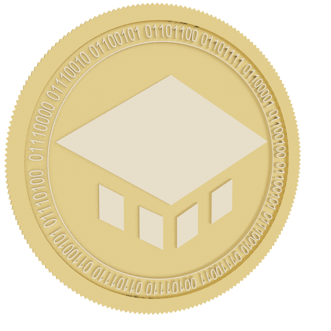 Wiki token gold coin 3D - TurboSquid 1634876