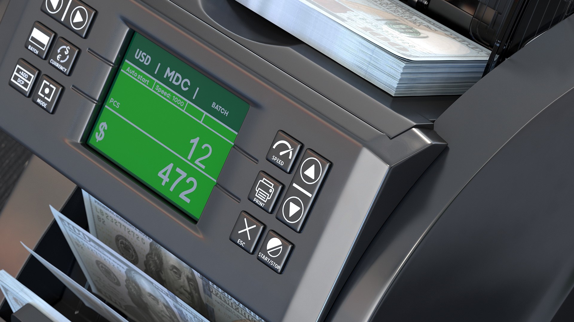 3D Currency Counter Dollar Bills Model - TurboSquid 1466036
