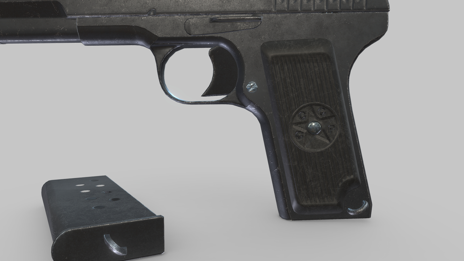 modelo 3d Pistola TT PBR de baja poli gratis - TurboSquid 1981269