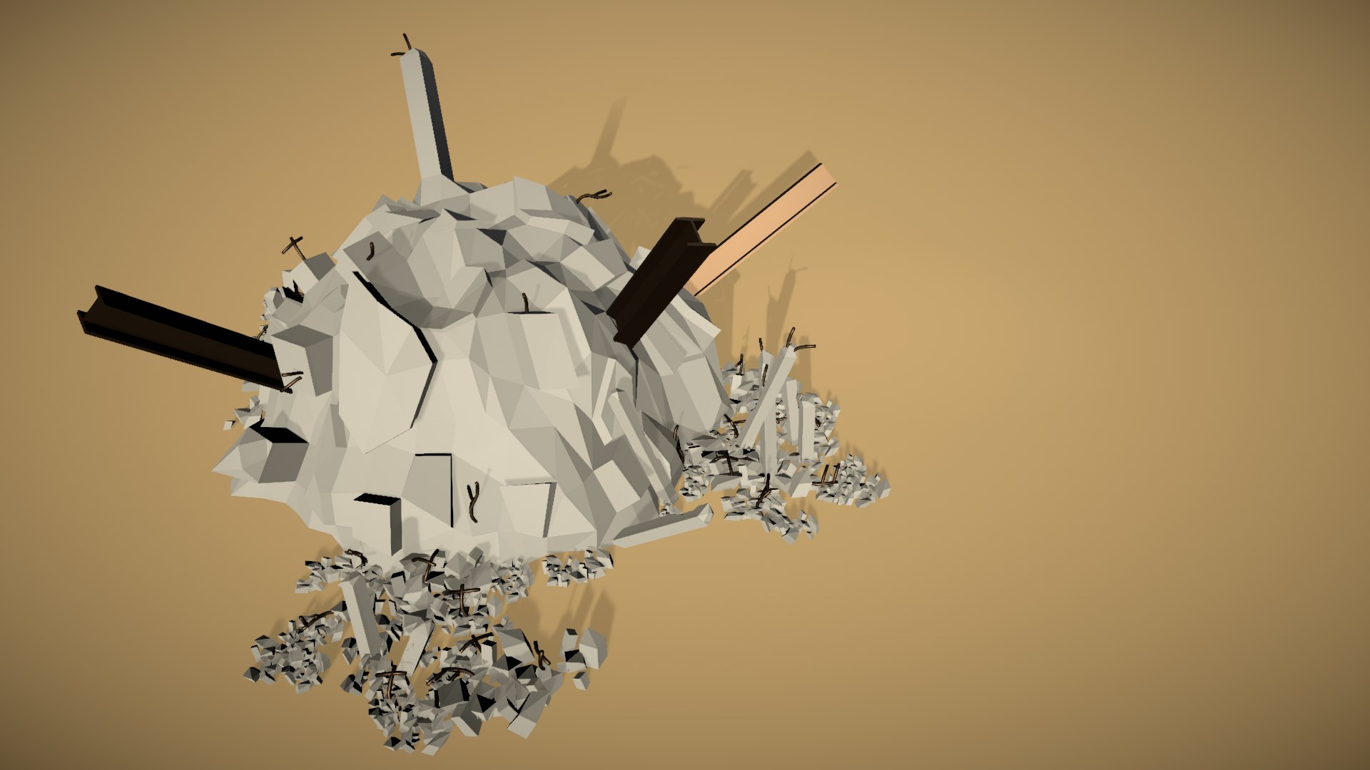 3D rubble debris trash model - TurboSquid 1671284