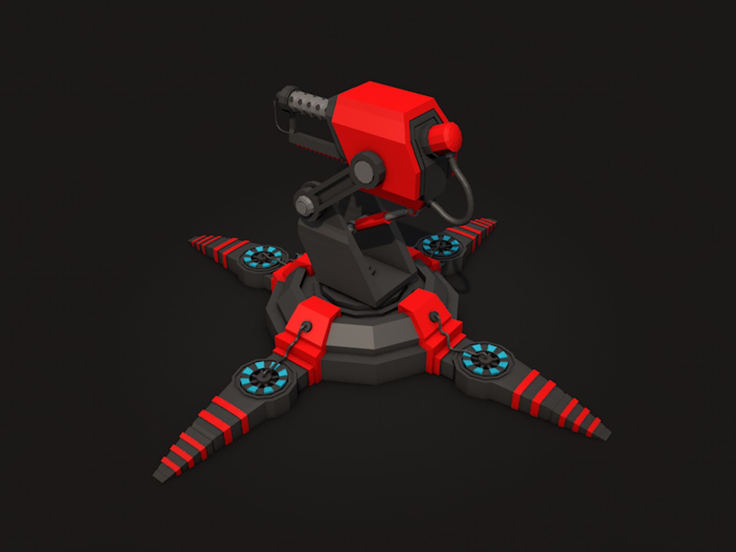 3d Model Flamethrower Turret