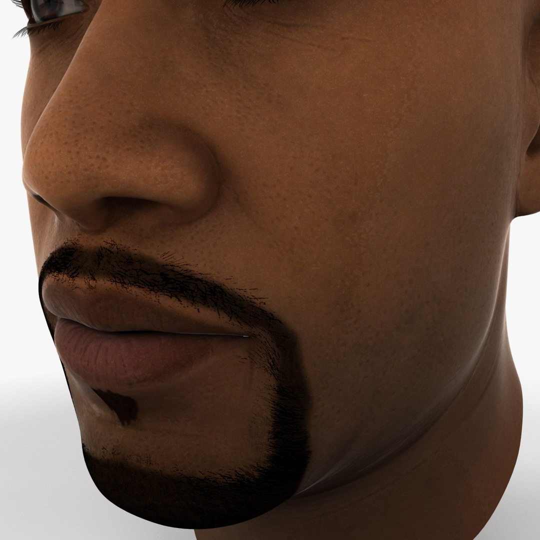 black male head 2 3d model