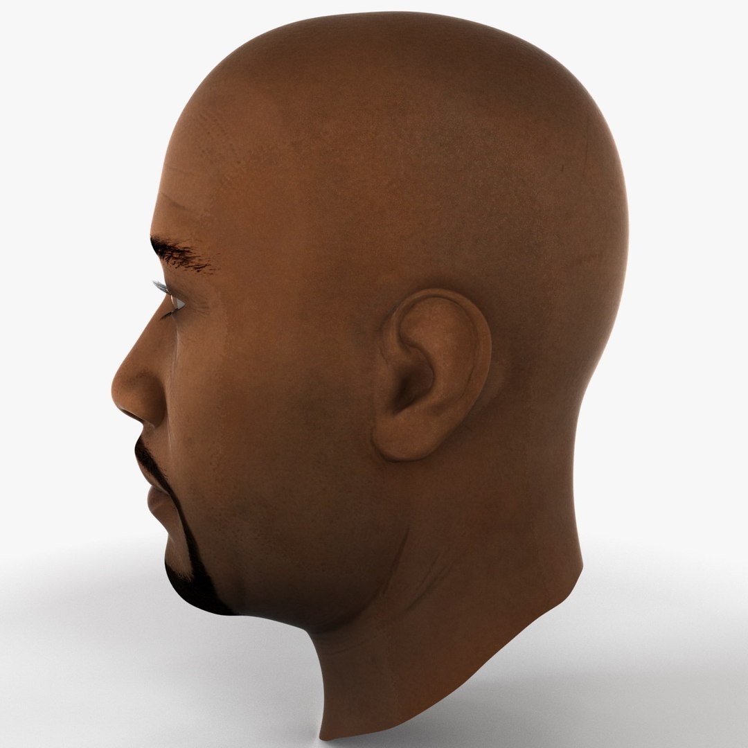 Black Male Head 2 3d Model