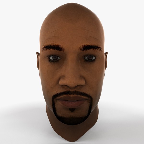 black male head 2 3d model