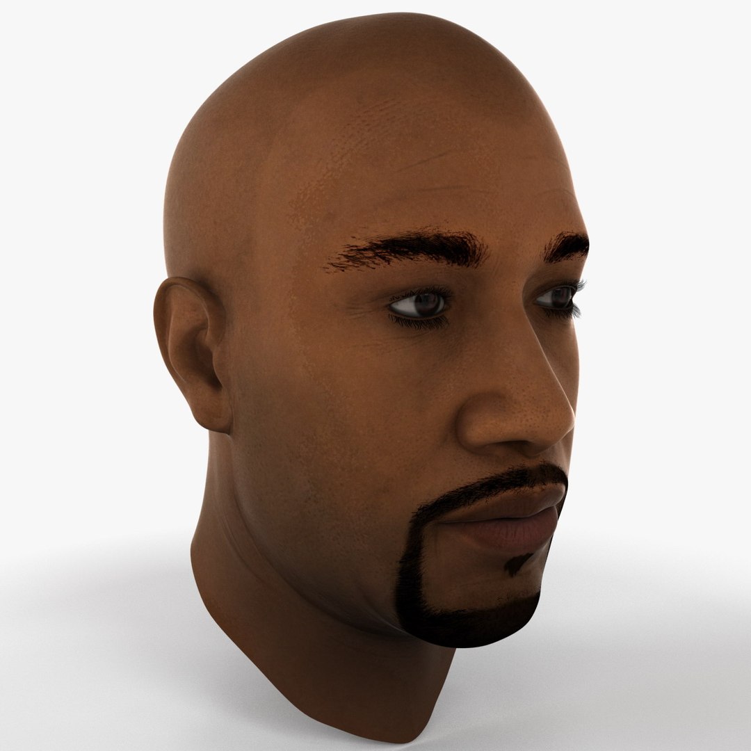 Black Male Head 2 3d Model