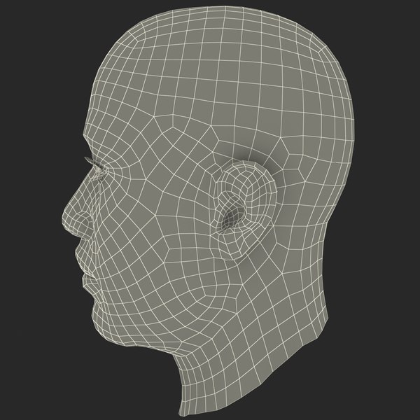 black male head 2 3d model
