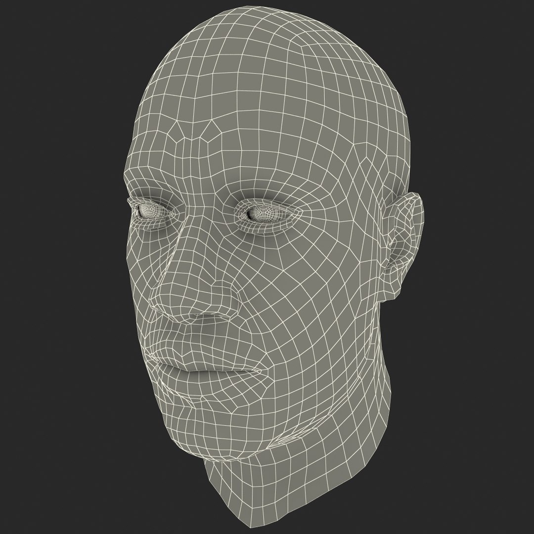 Black Male Head 2 3d Model
