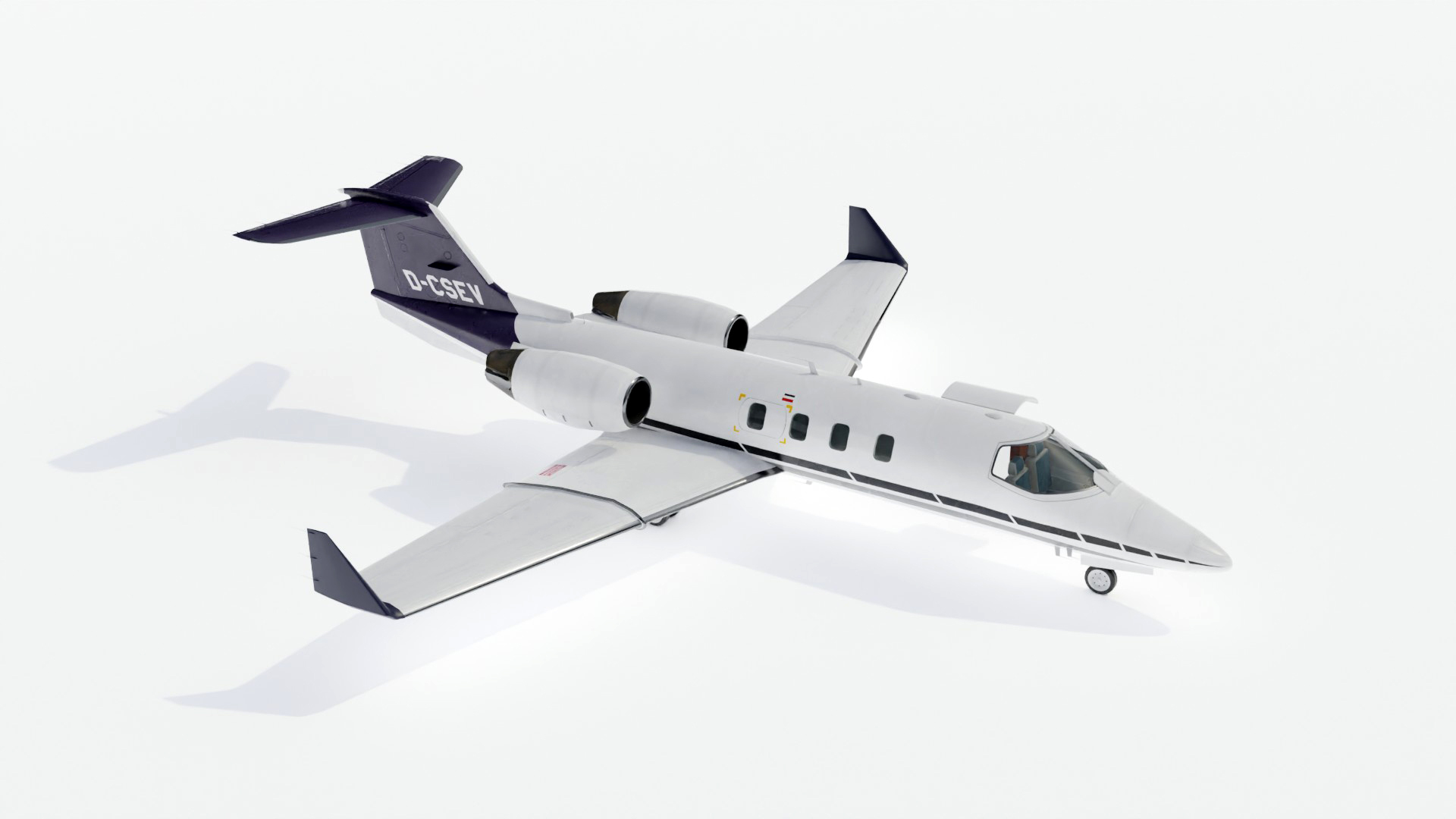 3d learjet 60 business jet