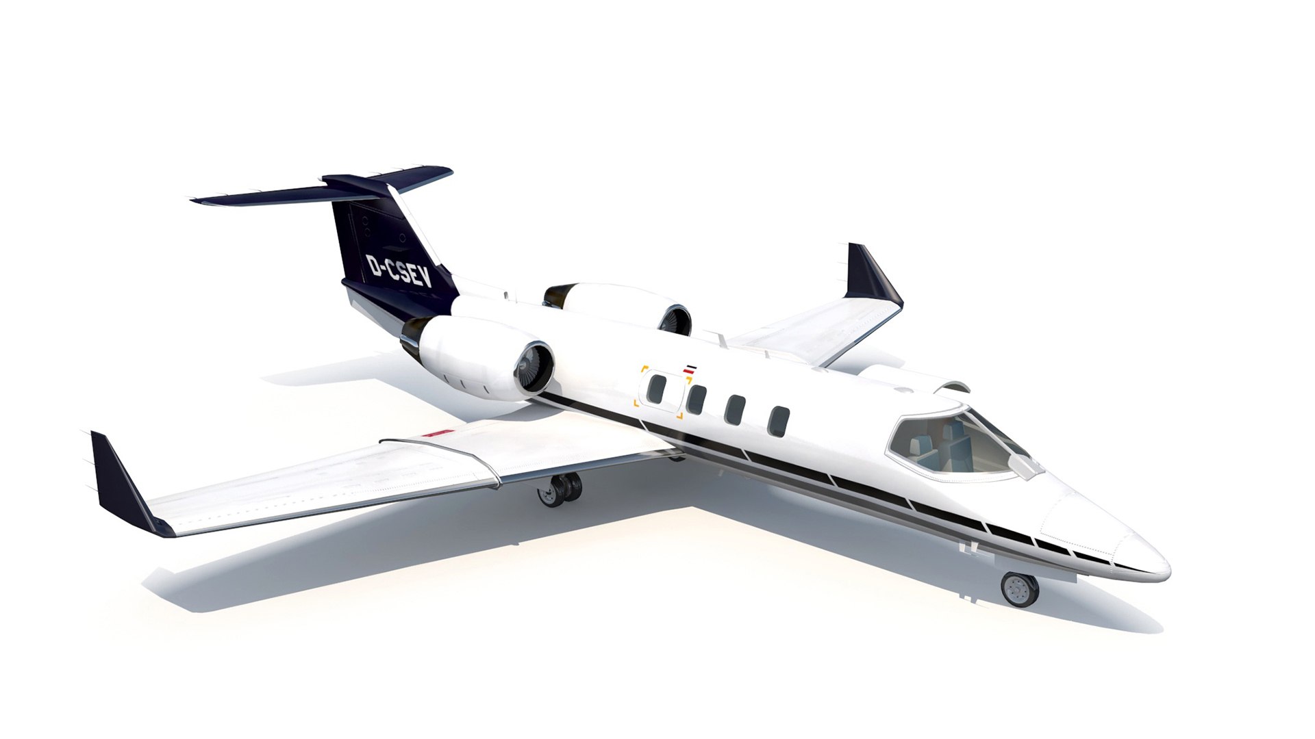 3d learjet 60 business jet