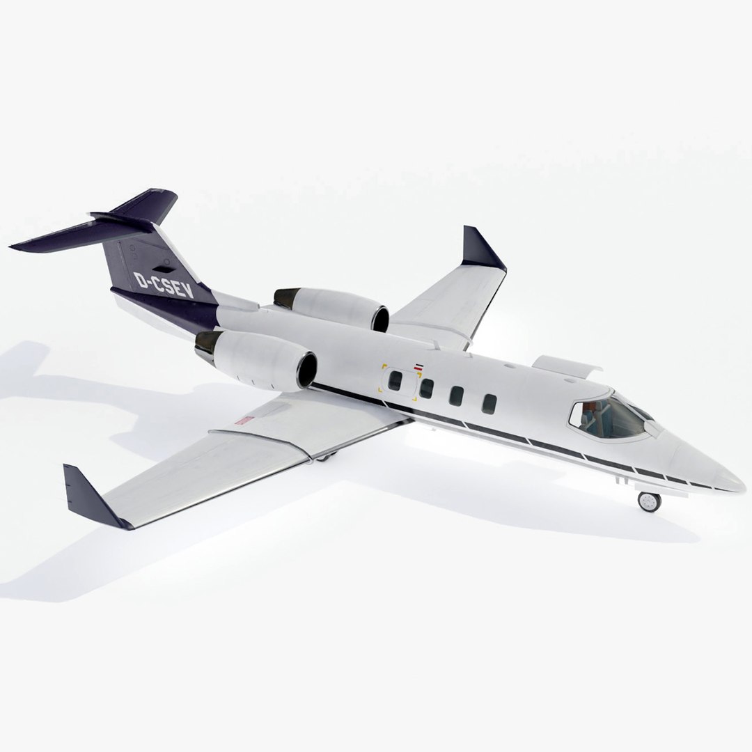 3d learjet 60 business jet