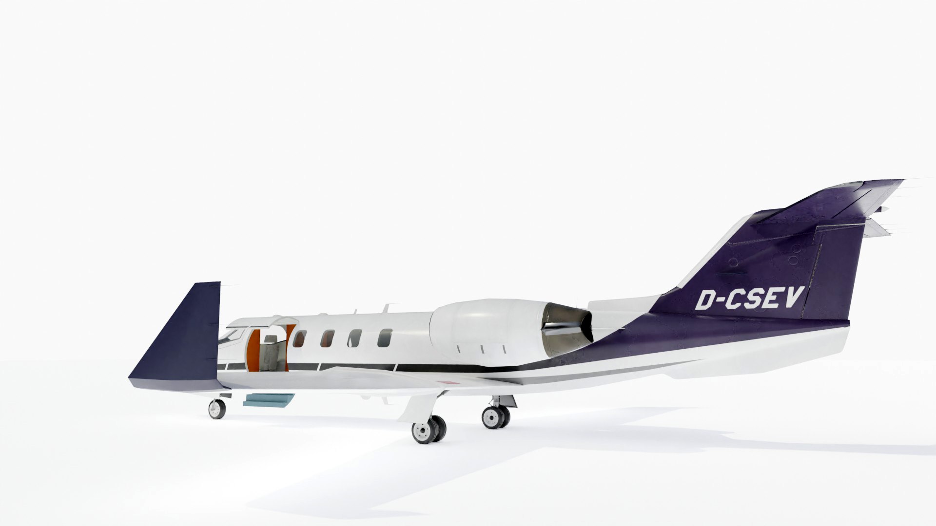 3d learjet 60 business jet