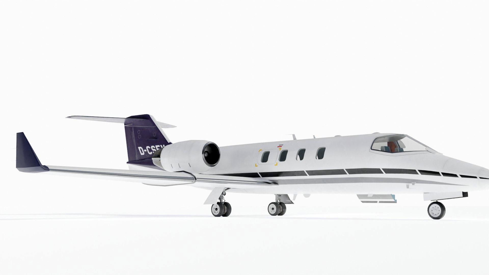3d learjet 60 business jet