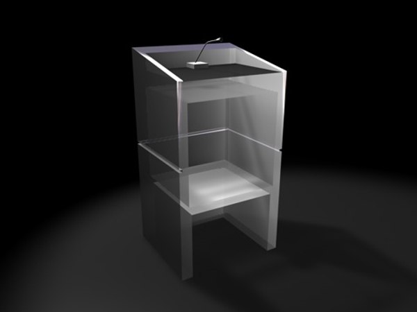 3d glass lectern