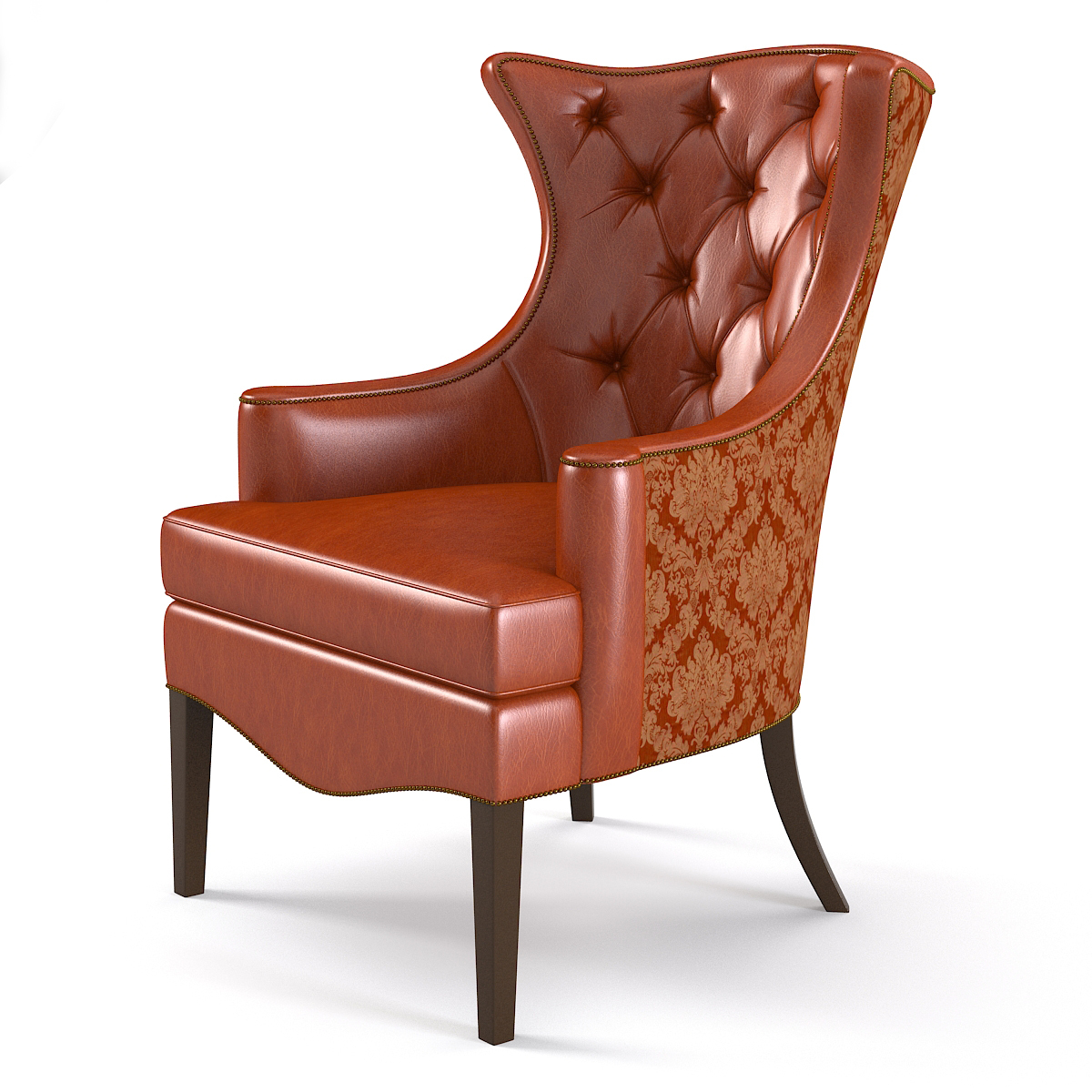 tufted wing chair 1231-18 3d max