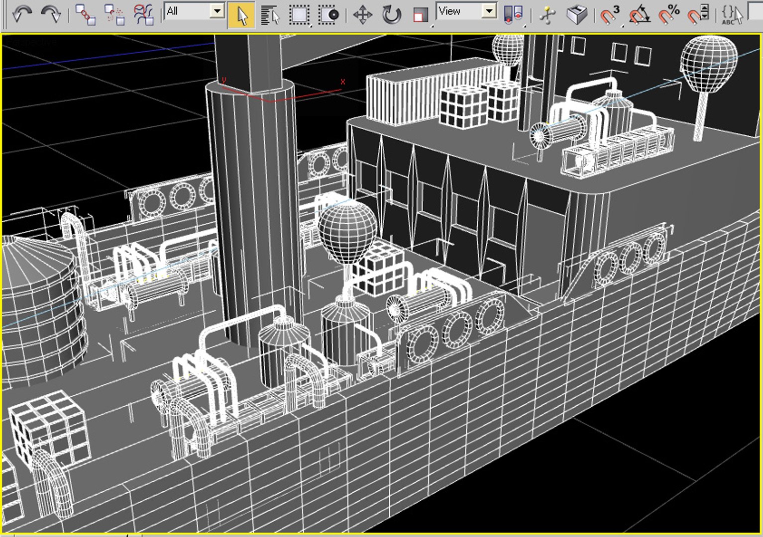 3d model industrial ship