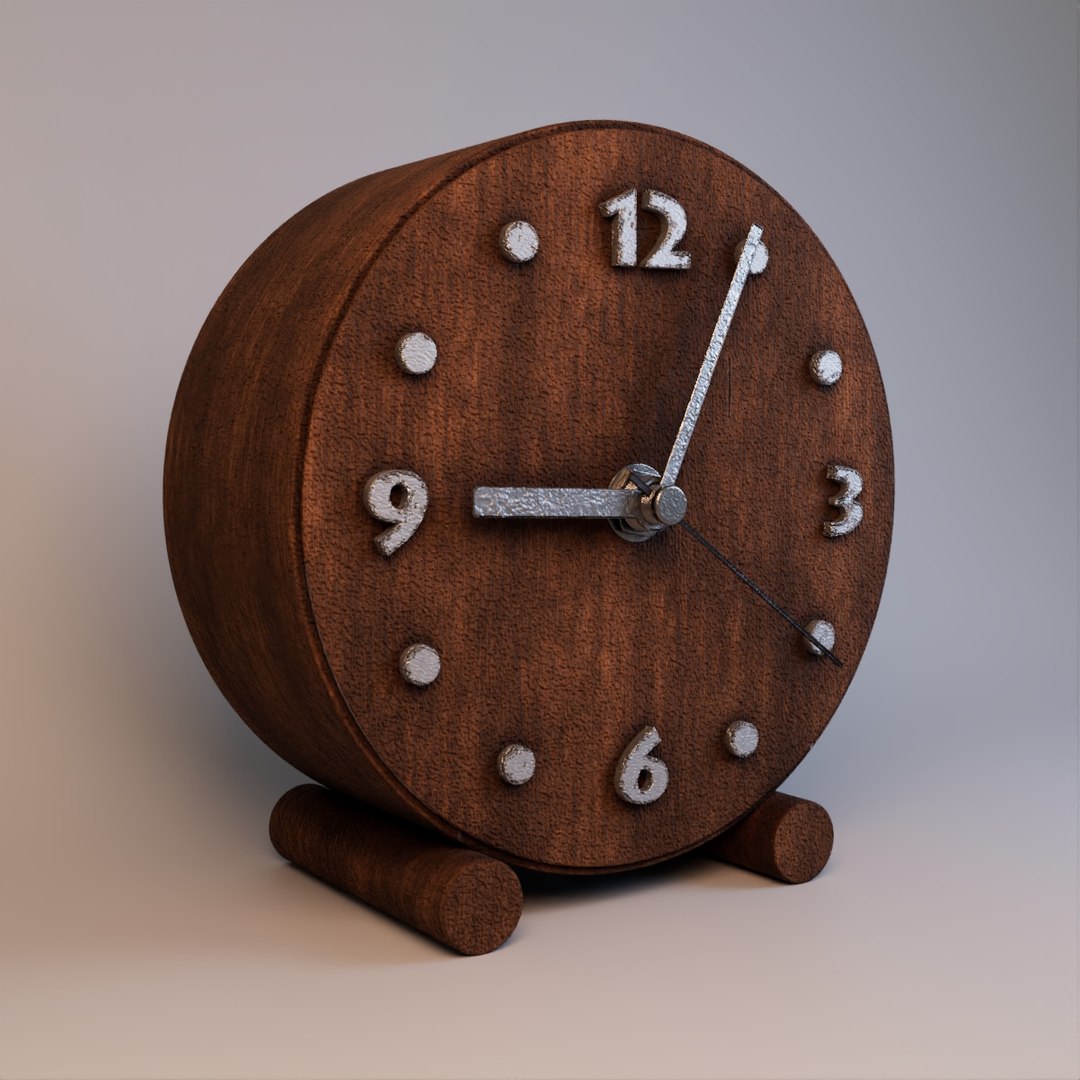Wooden Desk Clock 3D Model - TurboSquid 2225280
