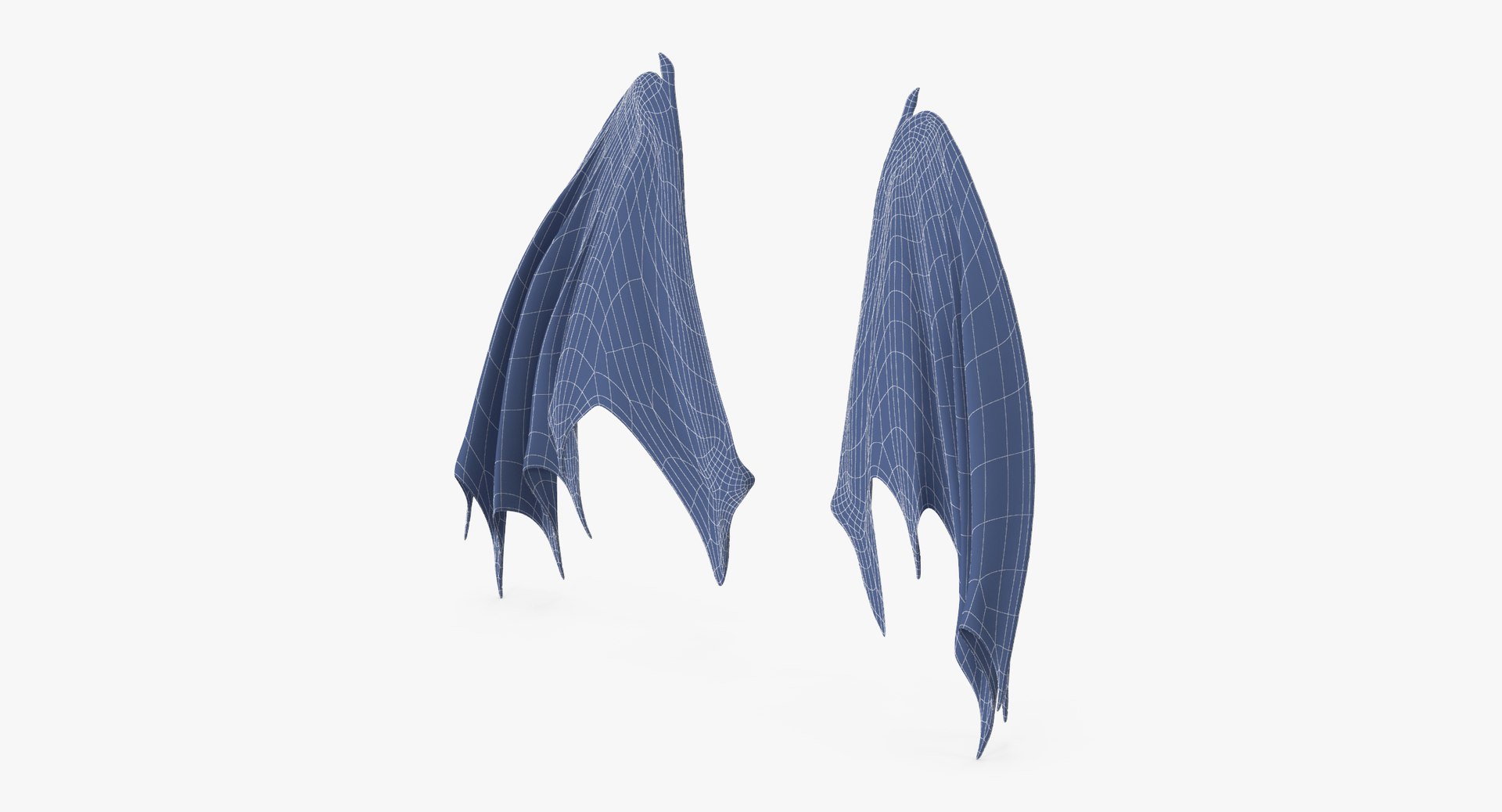 Green Closed Dragon Wings C4d