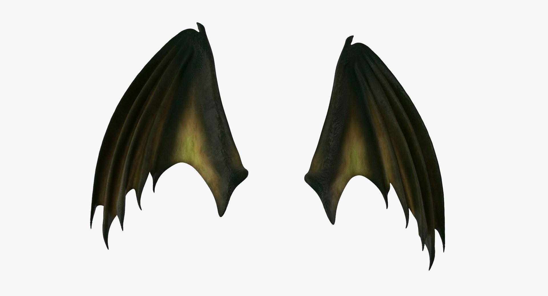 Green Closed Dragon Wings C4d